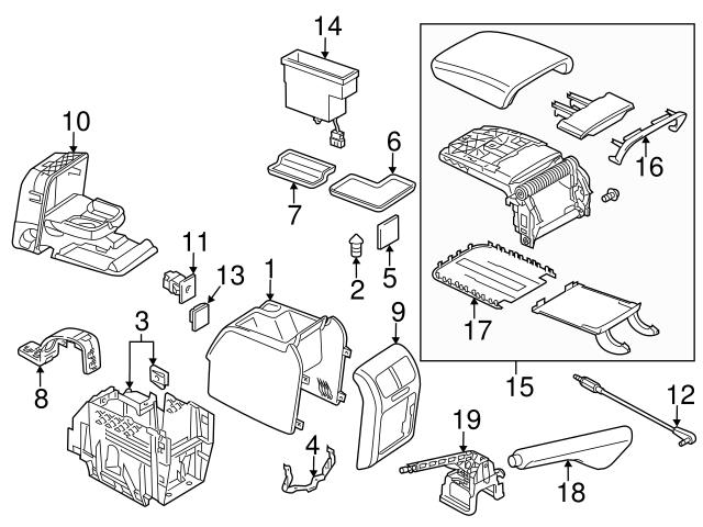 Genuine VW/Audi 1K5864251C Center Console; Rear SKU: 1434815-VW ...