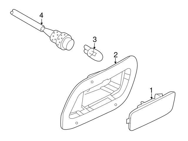 Genuine VW/Audi 1K5945072B Side Marker Light; Right - VW | VW1K5945072B