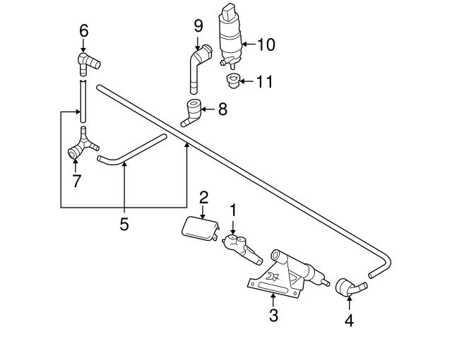 Genuine VW/Audi 1K5955978 Headlight Washer Nozzle; Left, Right - VW ...