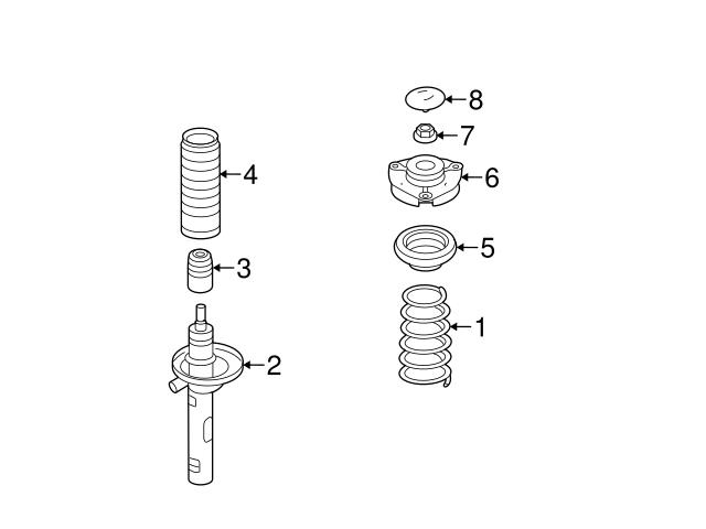 Genuine VW/Audi 1T0413031DH Suspension Shock / Strut Mount Bushing ...