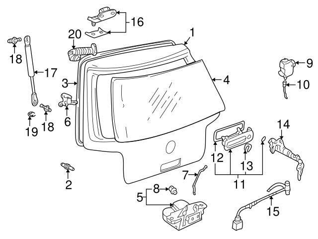 Genuine VW/Audi 1T0827517A Deck Lid Striker; Rear SKU: 1427149-VW ...