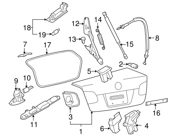 Genuine VW/Audi 1T0962103A Deck Lid Lock; Rear - VW | VW1T0962103A