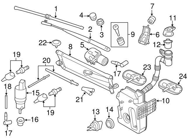 Genuine VW/Audi 1T0998754 Windshield Wiper Linkage Hardware Kit; Left ...