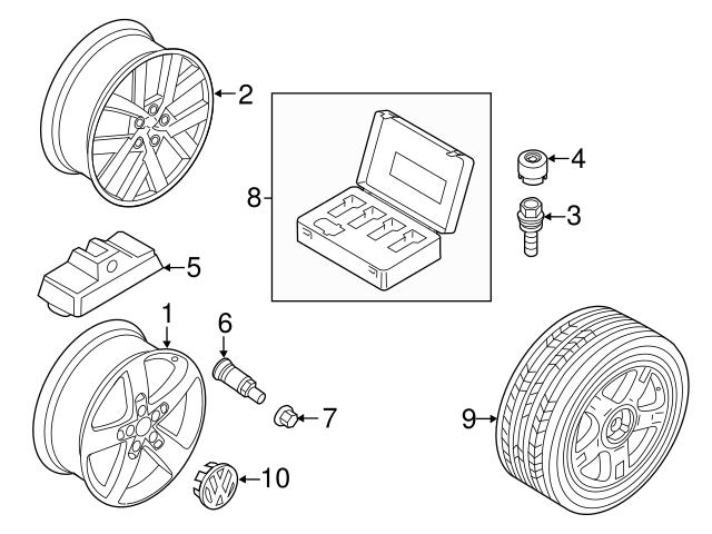 Genuine VW/Audi 2H0698137A Wheel Lock Set - VW | VW2H0698137A