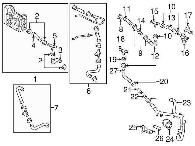 Genuine VW/Audi 2Q0965567A Auxiliary Water Pump; Rear, Front - Audi, VW ...