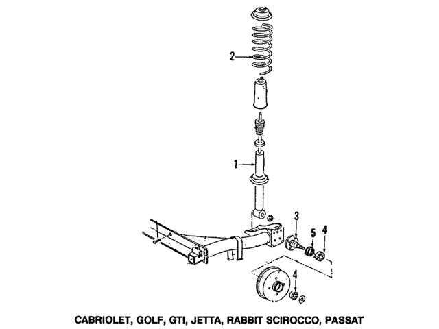 Genuine VW/Audi 3055011171 Stub Axle; Left, Left Rear, Right Rear ...