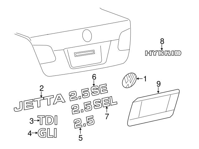 Genuine VW/Audi 3A0943199 License Plate Bracket; Rear - Audi, VW ...
