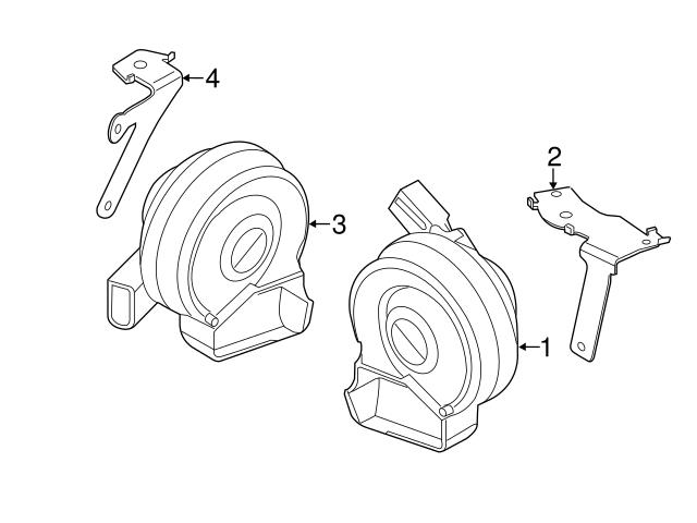 Genuine VW/Audi 3AA951223B Horn - VW | 7N0951223A VW3AA951223B