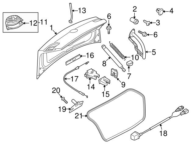 Genuine VW/Audi 3AE827469RFXC Trunk Lid Release Solenoid - VW ...