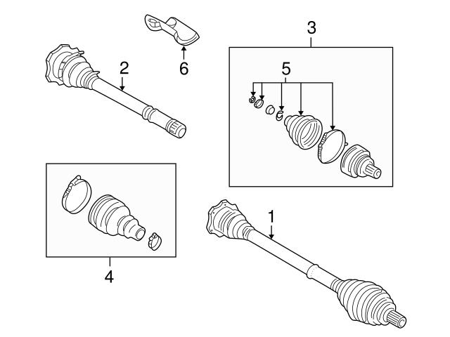 Genuine VW/Audi 3B0498099KX CV Joint Kit; Left Outer, Right Outer - VW ...
