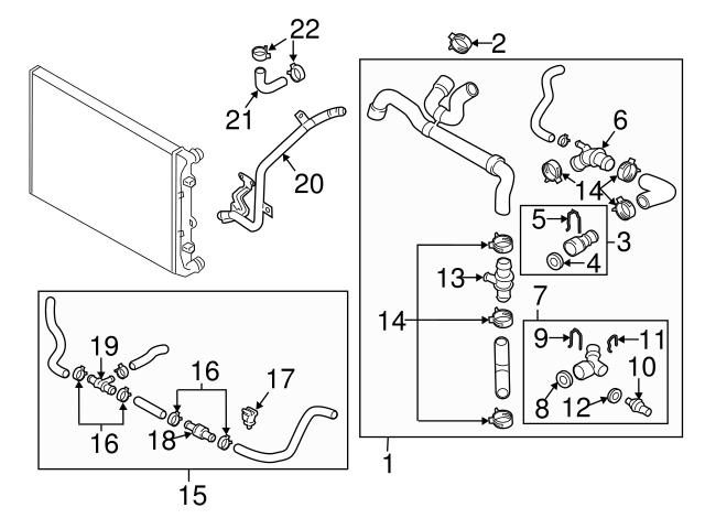 Genuine VW/Audi 3C0121070AC Coolant Pipe - VW | VW3C0121070AC