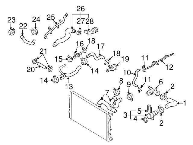 Genuine VW/Audi 3C0122073EJ Heater Hose - VW | VW3C0122073EJ