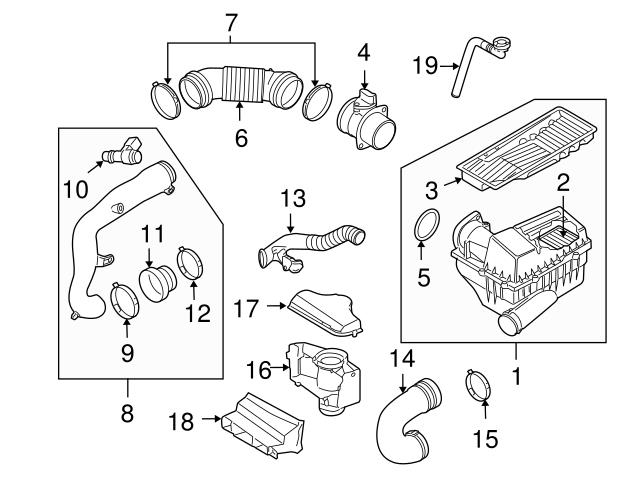 Genuine VW/Audi 3C0129654M Air Intake Hose - VW | VW3C0129654M