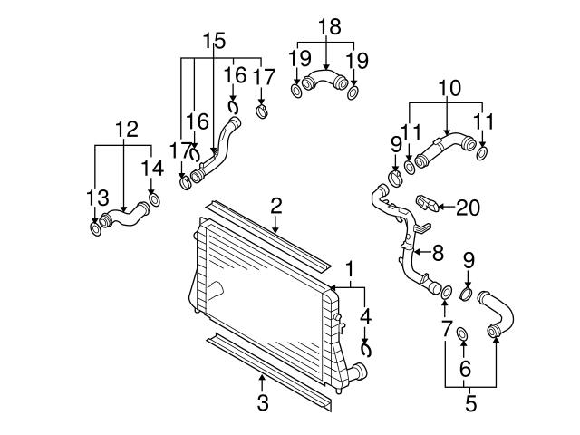 Genuine VW/Audi 3C0145832Q Turbocharger Intercooler Pipe - VW ...