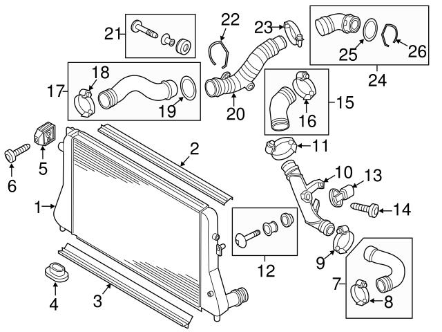 Genuine VW/Audi 3C0145832R Turbocharger Intercooler Pipe - VW ...