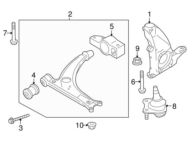 Genuine VW/Audi 3C0199231F Engine Mount Bracket; Left, Right - Audi ...