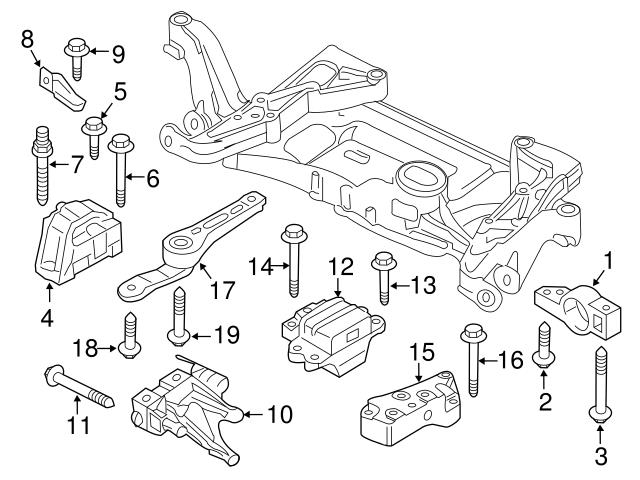 Genuine VW/Audi 3C0199555AE Auto Trans Mount - Audi, VW | VW3C0199555AE