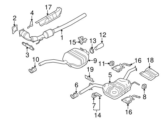 Genuine VW/Audi 3C0253144A Exhaust System Hanger Bracket; Left, Right ...