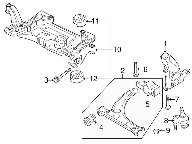Genuine VW/Audi 3C0407254F Steering Knuckle; Front Right - VW ...