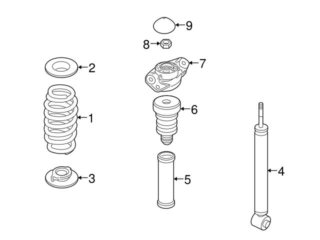 Genuine VW/Audi 3C0511115CC Coil Spring; Left, Right, Rear - VW ...