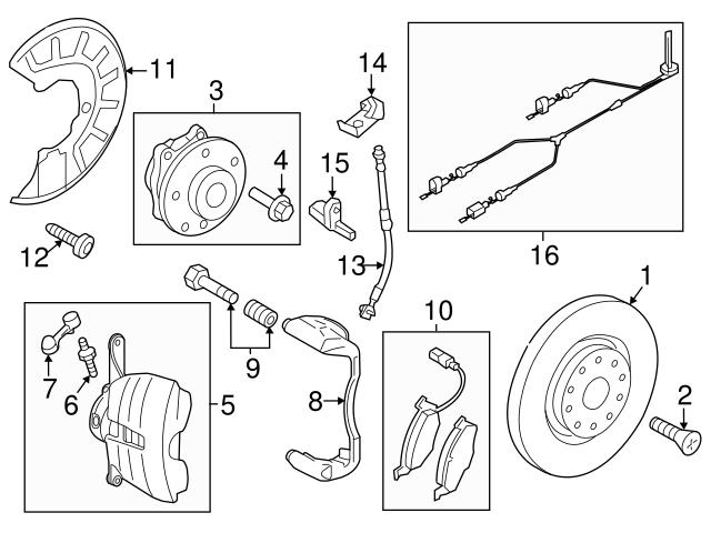 Genuine VW/Audi 3C0615123 Brake Caliper; Front Left - Audi, VW ...