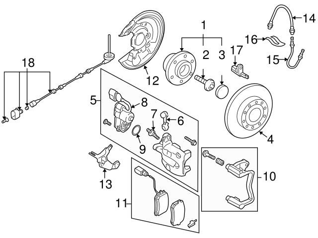 Genuine VW/Audi 3C0615403G Brake Caliper; Rear Left - VW | 3C0615403 ...