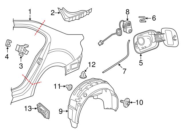 Genuine VW/Audi 3C0819465 Quarter Panel Air Vent Grille; Left, Right ...