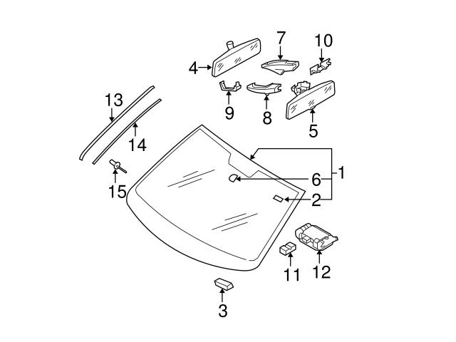 Genuine VW/Audi 3C0854542B Windshield Molding Bracket; Right - VW ...