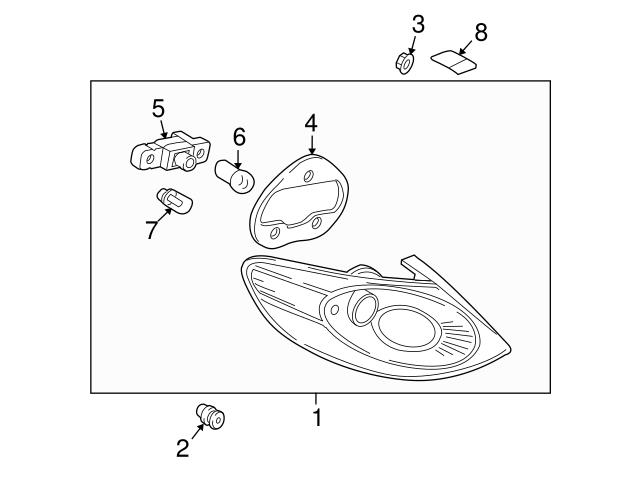 Genuine VW/Audi 3C8945257B Tail Lamp Socket; Left Outer, Right Outer ...