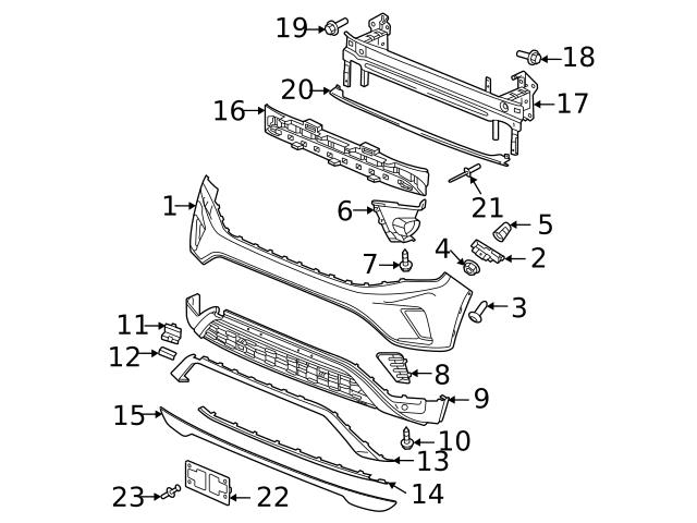 Genuine VW/Audi 3CM807651A Bumper Cover Reinforcement Beam - VW ...