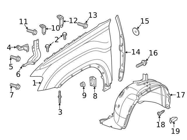 Genuine VW/Audi 3CM821135 Fender Bracket; Left - VW | VW3CM821135