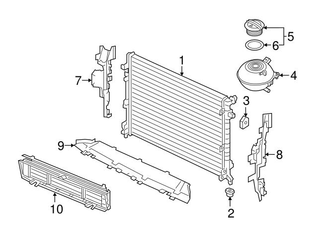 Genuine VW/Audi 3CN122321A Radiator Support Air Deflector - VW ...