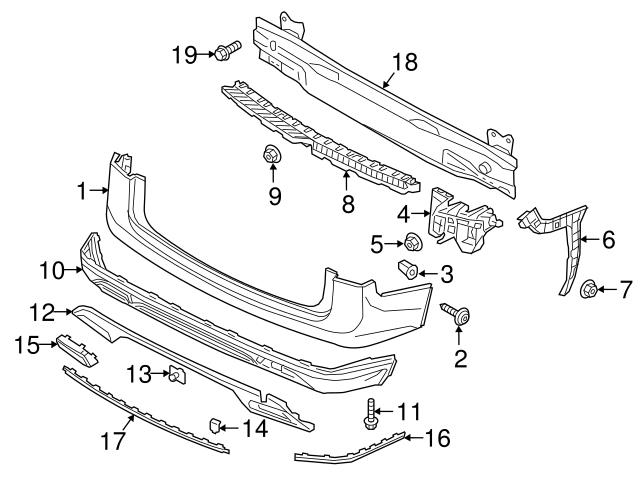 Genuine VW/Audi 3CN807394D Bumper Cover Bracket; Right - VW ...