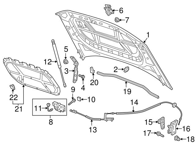 Genuine VW/Audi 3CN823535 Hood Release Cable; Rear - VW | VW3CN823535