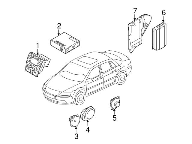 Genuine VW/Audi 3D0035454L Rear Seat Speaker Switch; Left, Right - VW ...