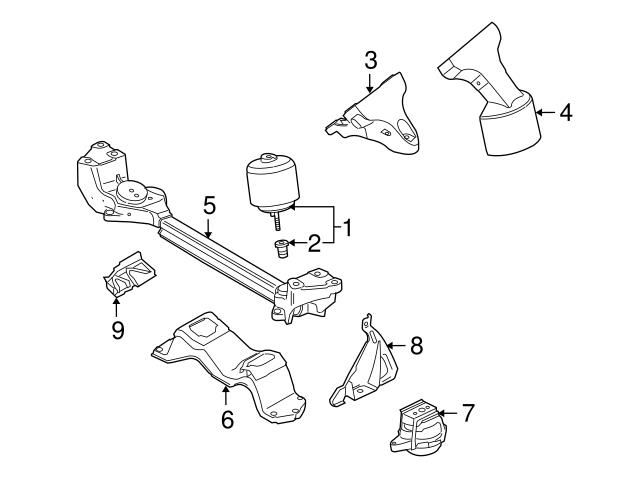 Genuine VW/Audi 3D0199381N Engine Mount; Left, Right - VW | VW3D0199381N