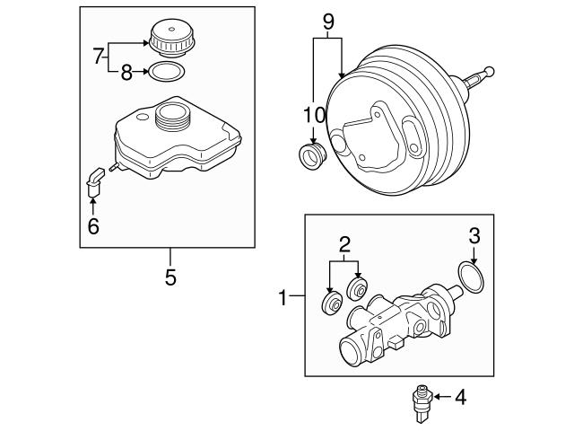 Genuine VW/Audi 3D0611021 Brake Master Cylinder - Audi, VW | VW3D0611021