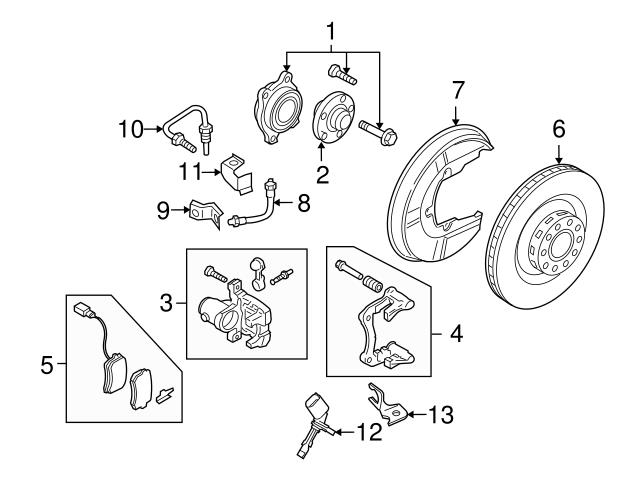 Genuine VW/Audi 3D0698451A Brake Pad Set; Rear - VW | VW3D0698451A