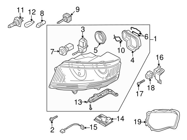 Genuine VW/Audi 3D0941607 Headlight Bulb Cap; Left Outer - VW ...