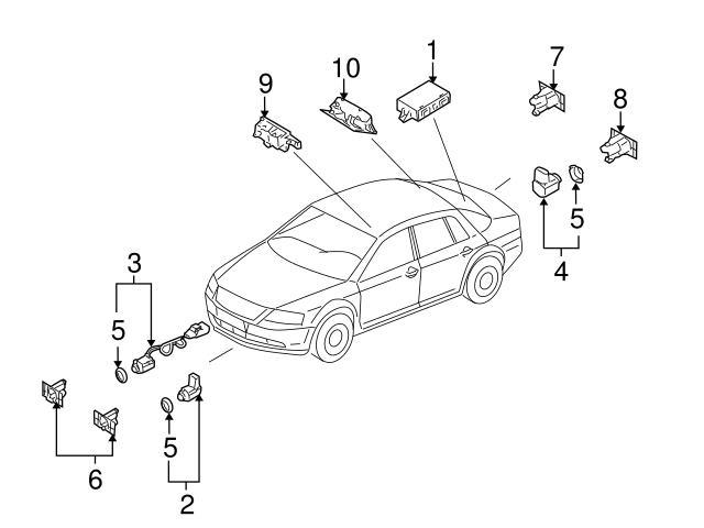 Genuine VW/Audi 3D0998275B Parking Aid Sensor; Left Inner, Right Inner ...