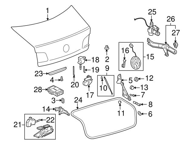 Genuine VW/Audi 3D5827505F01C Trunk Lid Latch - VW | 3D5827505D01C ...