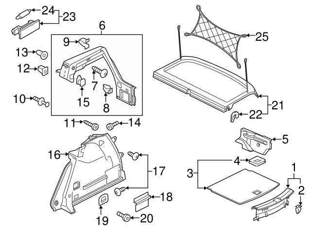 Genuine VW/Audi 3G0947101A Cargo Area Light; Right, Left, Rear Right ...