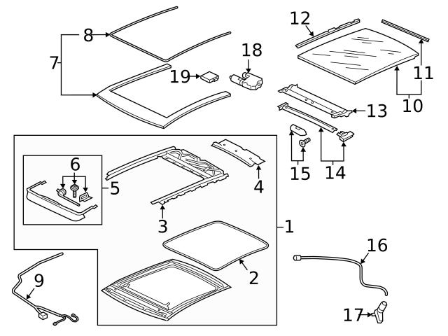 Genuine VW/Audi 3G5877439A Sunroof Frame Seal - VW | VW3G5877439A