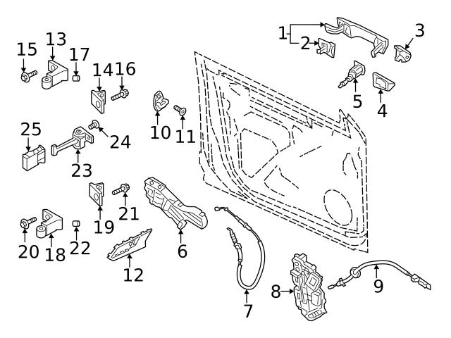 Genuine VW/Audi 3G8837885G Exterior Door Handle Base; Left - VW ...