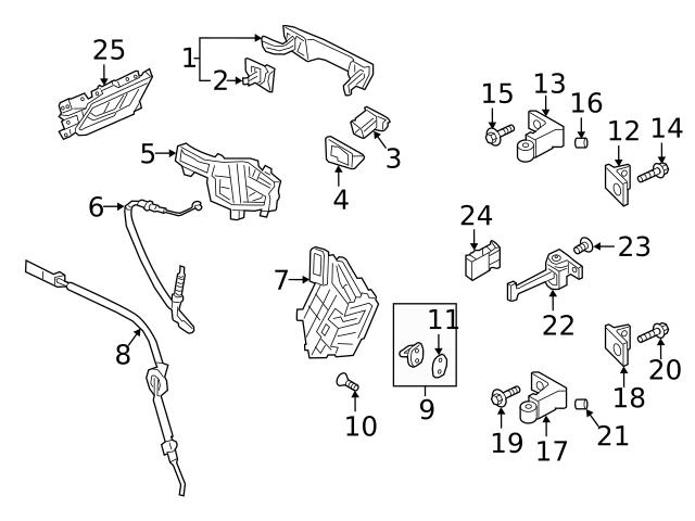 Genuine VW/Audi 3G8839885F Exterior Door Handle Base; Left, Right - VW ...