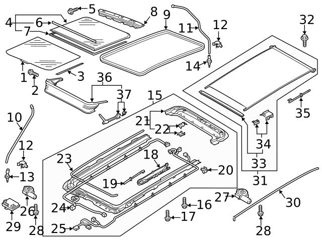 Genuine VW/Audi 3G9898804 Console Hardware Kit; Front, Rear - VW ...