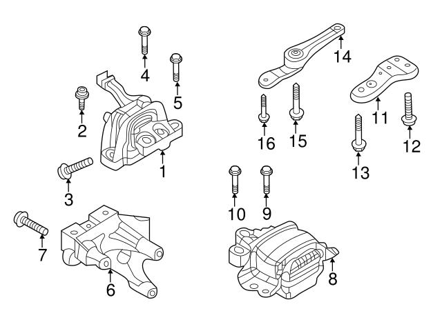 Genuine VW/Audi 3Q0199262M Engine Mount; Front - VW | VW3Q0199262M