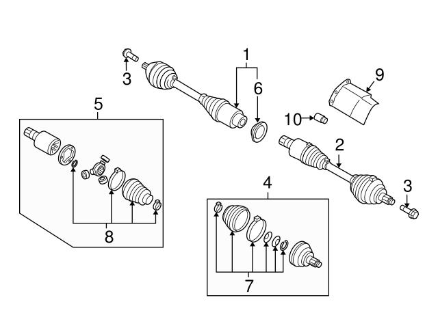 Genuine VW/Audi 3Q0498201 CV Joint Boot Kit; Left, Right - Audi, VW ...