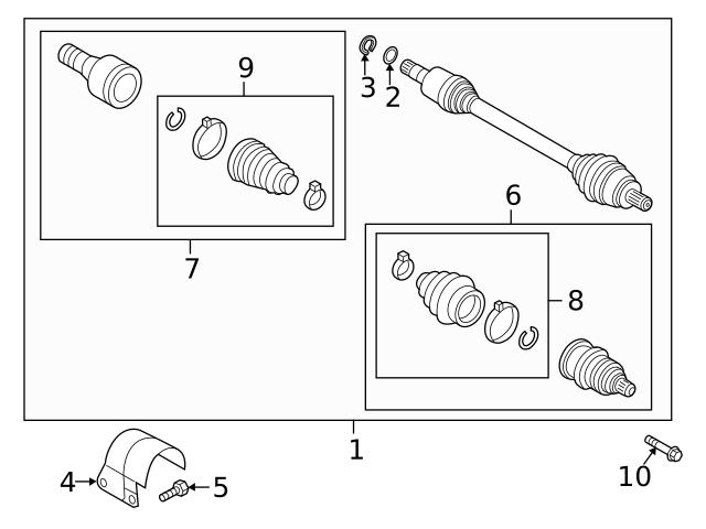 Genuine VW/Audi 3Q0498203 CV Joint Boot Kit; Left Front, Right Front ...