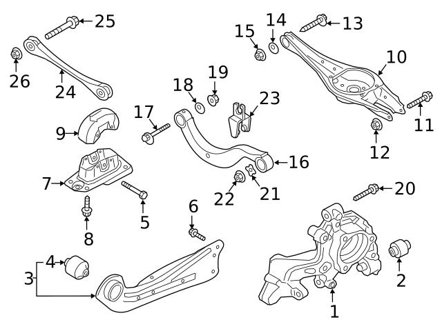 Genuine VW/Audi 3Q0505435M Suspension Knuckle; Rear Left - VW ...